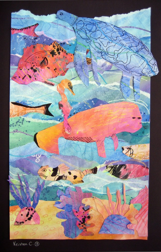 Watercolor Seascape Collages | Ms. Amsler's Artroom