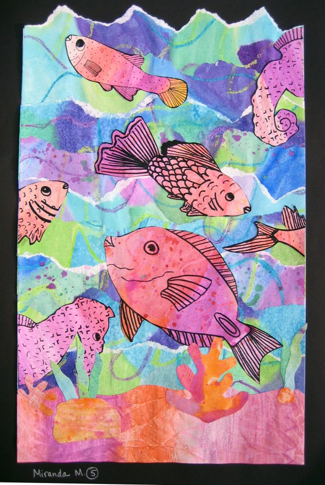Watercolor Seascape Collages | Ms. Amsler's Artroom