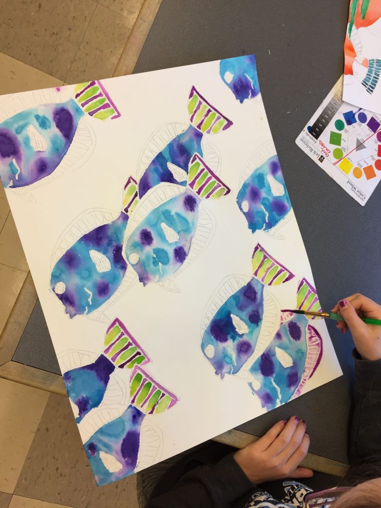 Watercolor and Crayon Resist Fish Paintings | Ms. Amsler's Artroom