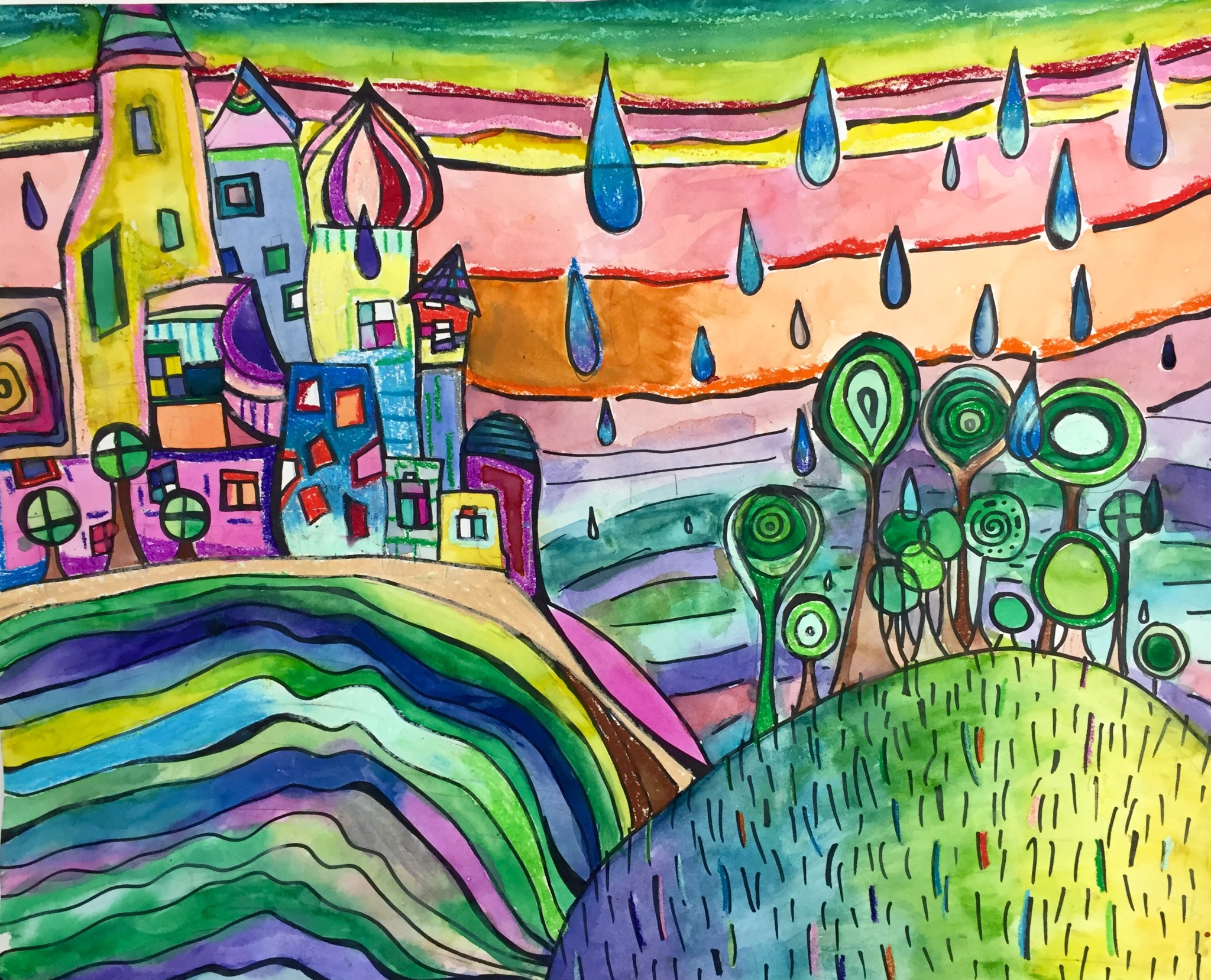 Hundertwasser “Choose Your Own Adventure” Landscapes! | Ms. Amsler's ...