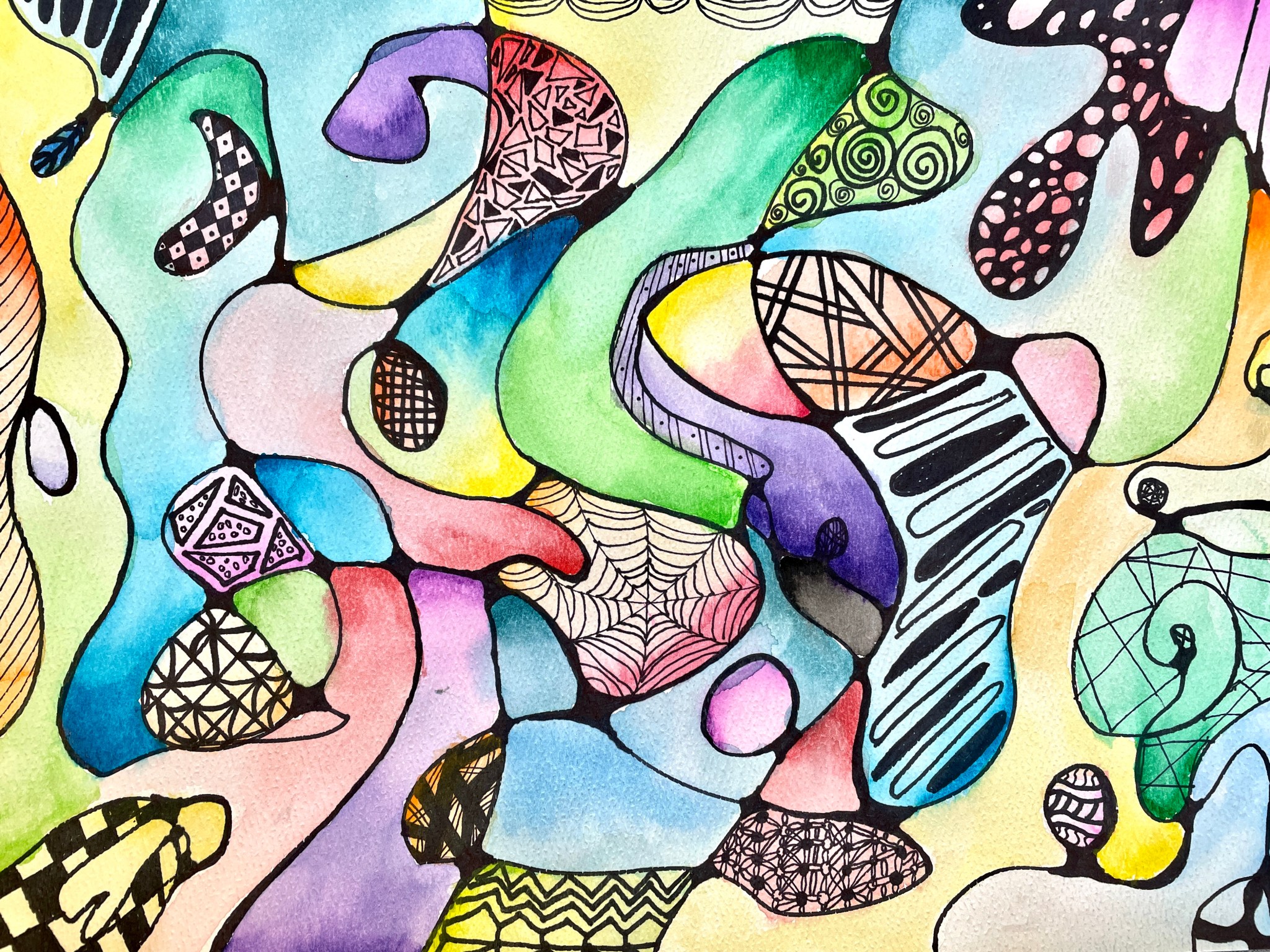 Neurographic Art…Embellished! | Ms. Amsler's Artroom