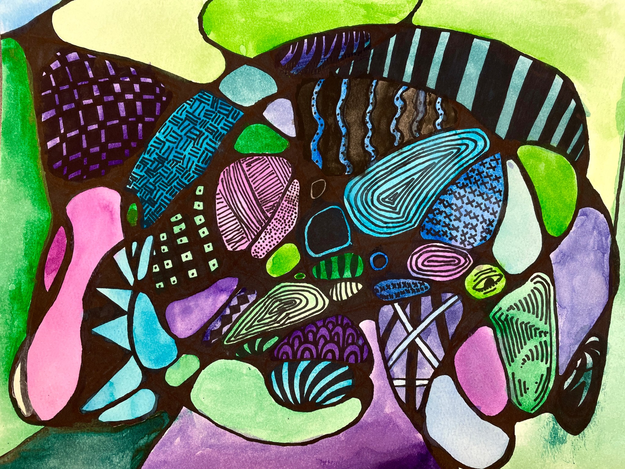 Neurographic Art…Embellished! | Ms. Amsler's Artroom
