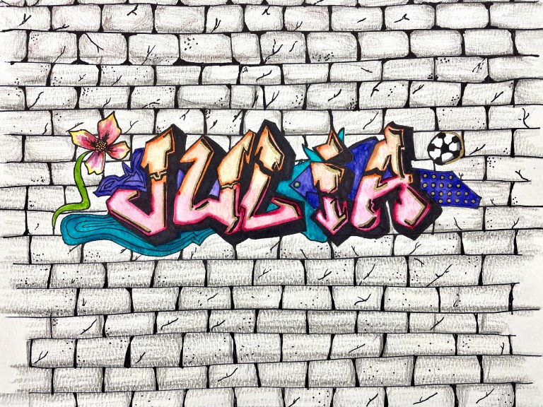 Easy Graffiti! Brick Wall and Name Design | Ms. Amsler's Artroom