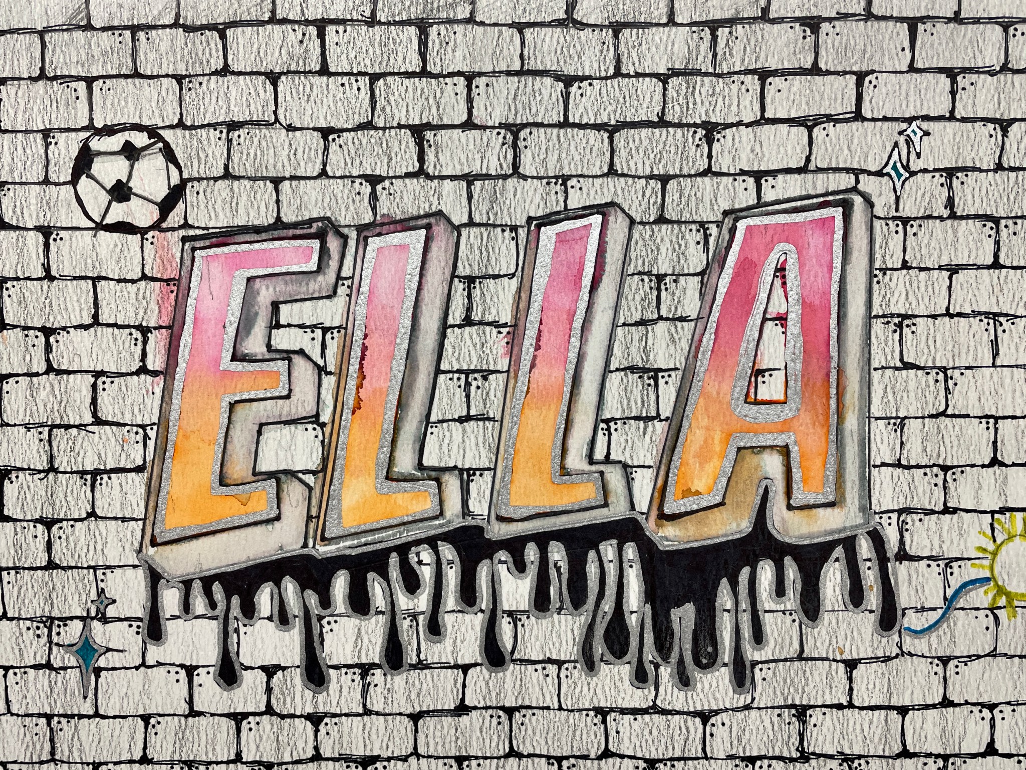 Easy Graffiti! Brick Wall and Name Design | Ms. Amsler's Artroom