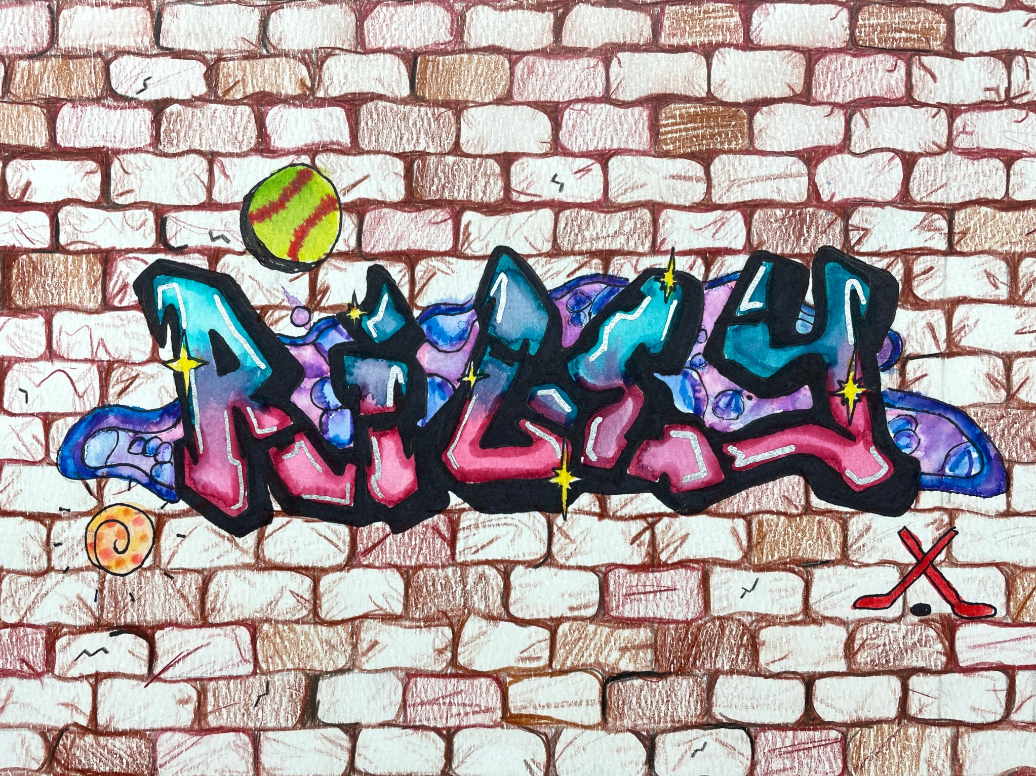 Easy Graffiti! Brick Wall and Name Design | Ms. Amsler's Artroom