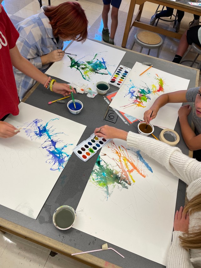 Abstract Splatter Name Designs | Ms. Amsler's Artroom