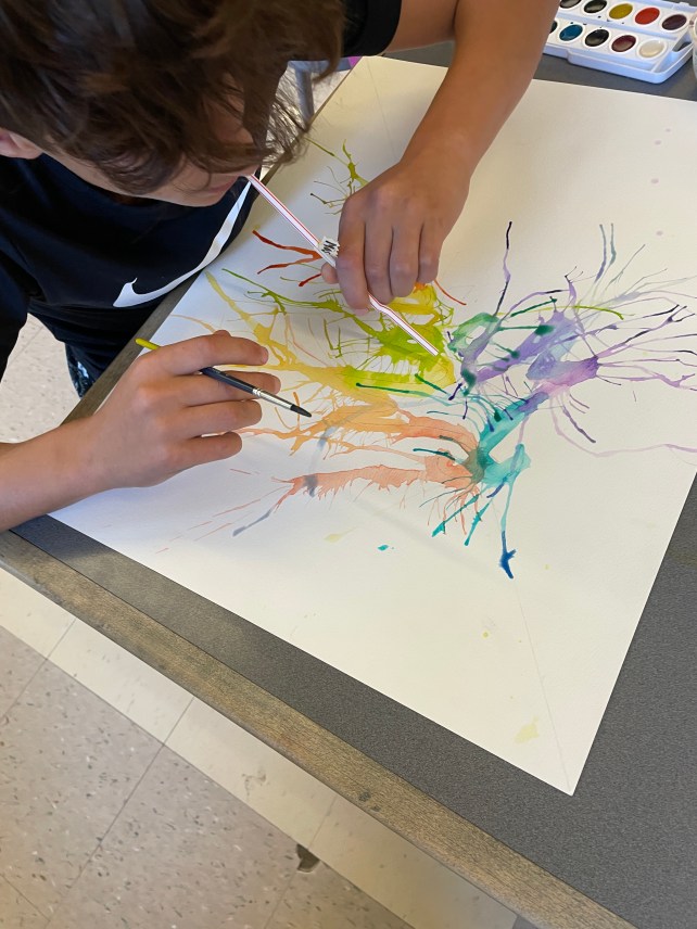 Abstract Splatter Name Designs | Ms. Amsler's Artroom