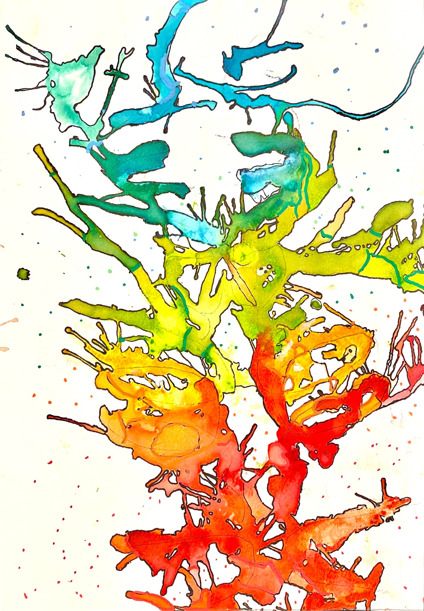 Abstract Splatter Name Designs | Ms. Amsler's Artroom