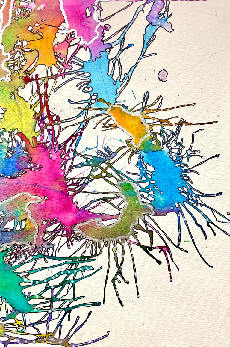 Abstract Splatter Name Designs | Ms. Amsler's Artroom