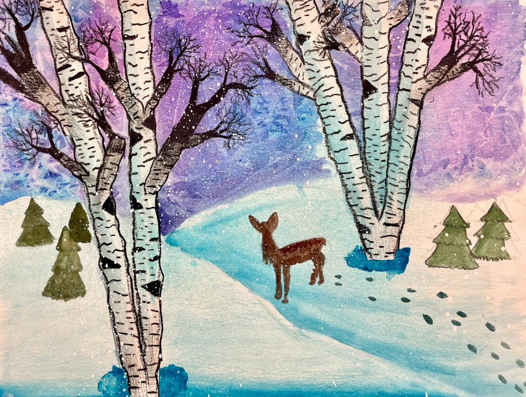Masking Tape Birches: (Winter, Step-by-Step!) | Ms. Amsler's Artroom